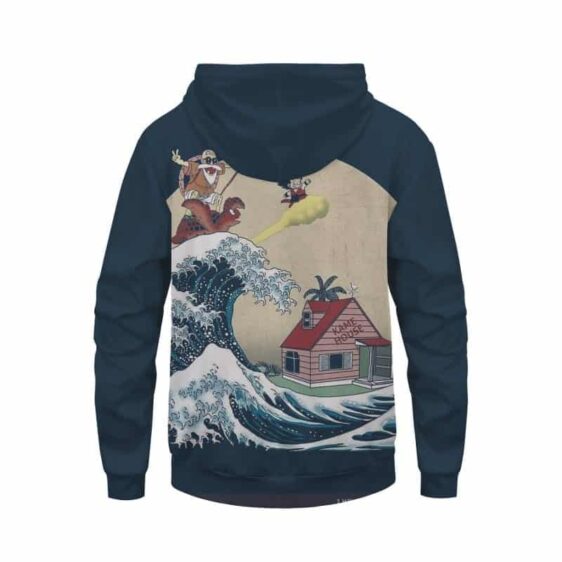 DBZ Son Goku & Master Roshi Fun Ocean Surf Kame House Hoodie - Saiyan Stuff