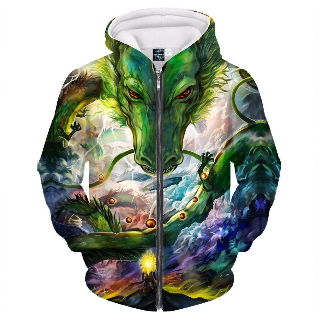 Shenron DBZ The Powerful Eternal Dragon Battle Zipper Hoodie
