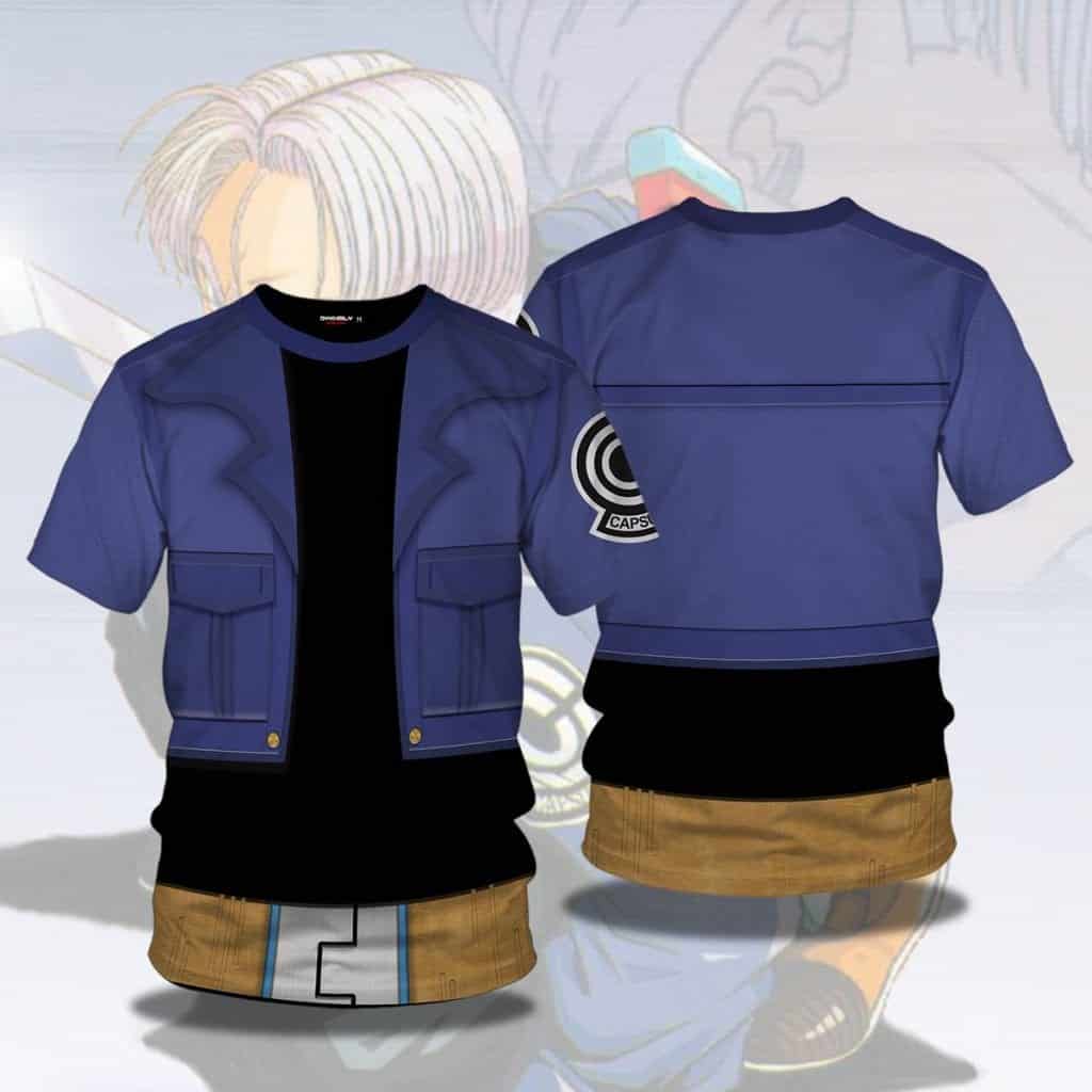 Dragon Ball Z Trunks Inspired Blue Suit Cosplay T-Shirt - Saiyan Stuff