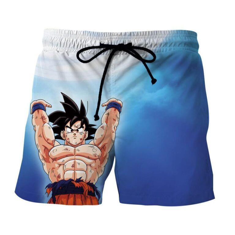 DBZ Goku Super Saiyan God Blue Half Face Powerful Cool Shorts