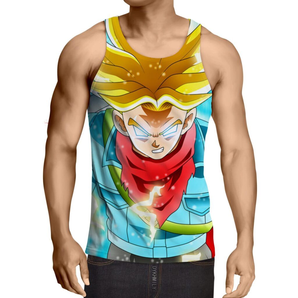 DBZ Trunk Super Saiyan God Blue Power Aura Sword Cool Tank Top