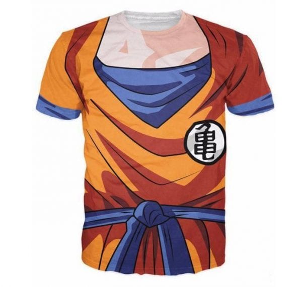 Goku Uniform Outfit Battle Damaged Workout Compression 3D T-Shirt ...