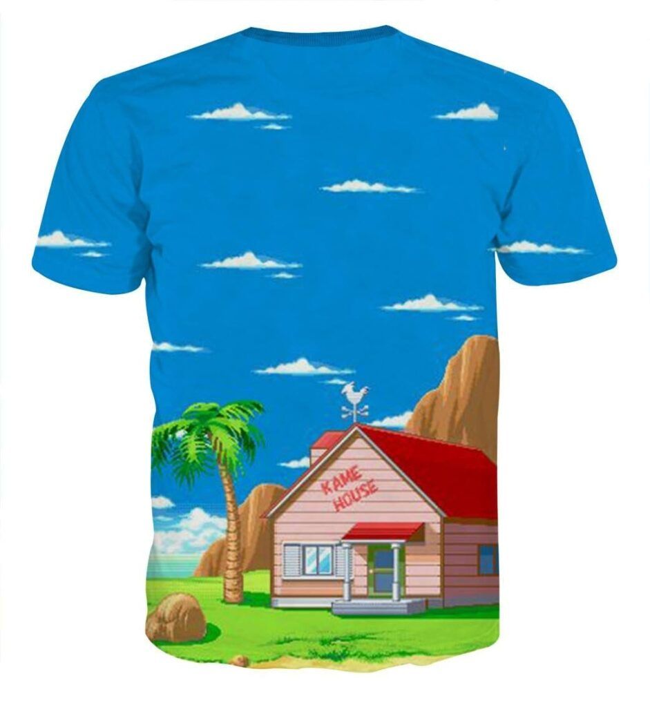 Dragon Ball Master Roshi’s Kame House Cartoon Style T-Shirt