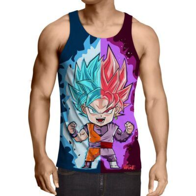 Dragon Ball Super Cute Chibi Goku Blue Goku Rose Tank Top