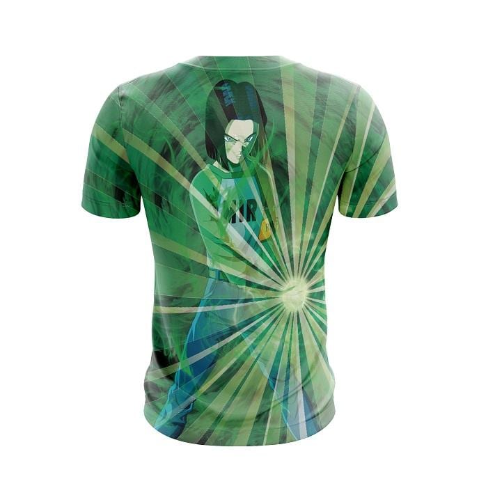 Dragon Ball Z Android 17 Releasing Power Blitz Green T-Shirt - Saiyan Stuff
