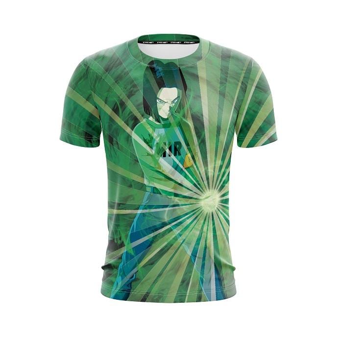 Dragon Ball Z Android 17 Releasing Power Blitz Green T-Shirt - Saiyan Stuff