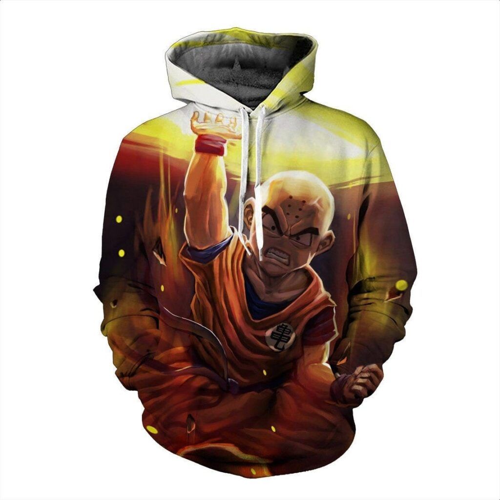 Furious Krillin Move Attack Kienzan Destructo Disc Superb 3D Hoodie