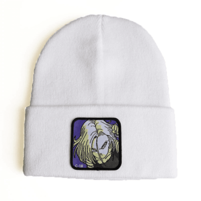 Dragon Ball Z Red Ribbon Army Android 18 White Beanie