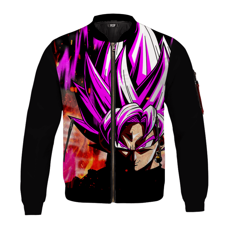 DBZ Goku Black Super Saiyan Rose Cool Dope Black Bomber Jacket