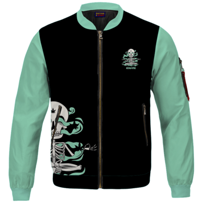 Escape Dope Art Skull Smoking 420 Marijuana Bomber Jacket