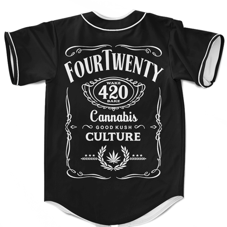 420 Wake And Bake Cannabis Kush Dope Cool Black Baseball Jersey