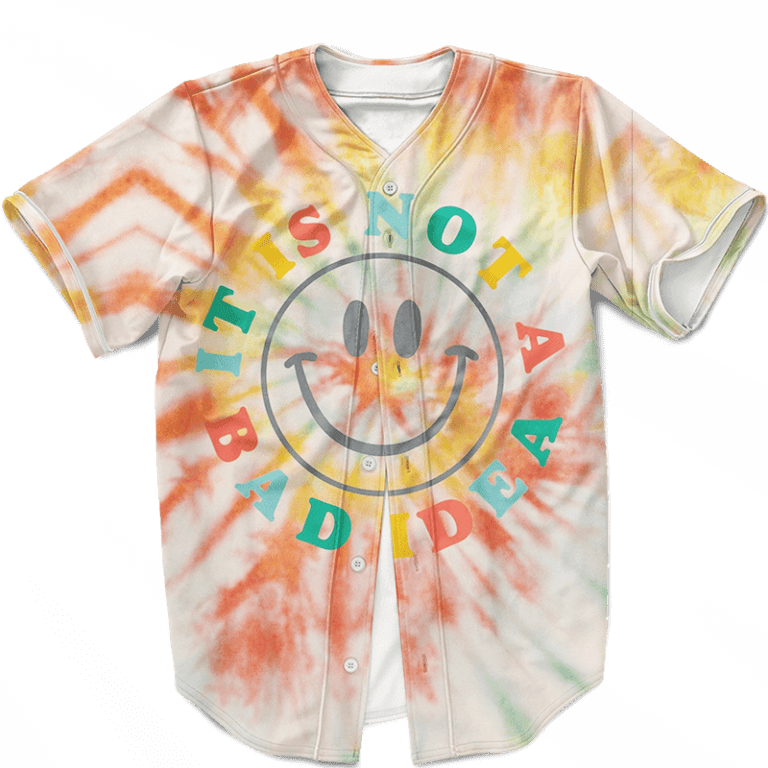 It Is Not A Bad Idea Reggae Tie Dye Stoner Weed Baseball Jersey