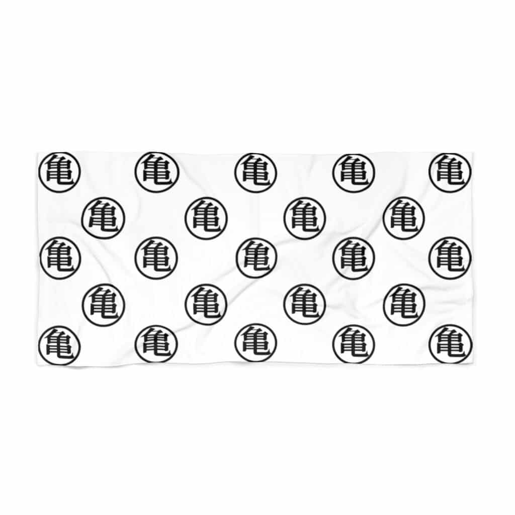 Dragon Ball Z Master Roshi Kanji Symbol Pattern Beach Towel - Saiyan Stuff