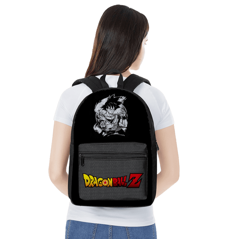 Dragon Ball Z Goku Black And White Emblem Canvas Backpack