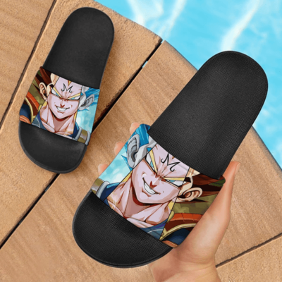 Dragon Ball Z Smirking Majin Vegeta Super Saiyan Blue Dope Slide Sandals