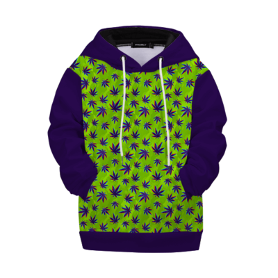 Dope King Crowned Weed Hemp Pattern Yellow Kids Hoodie