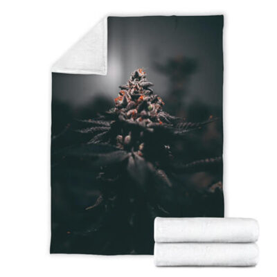 Realistic Marijuana Kush Nugs Artwork Black Fleece Blanket