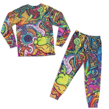 Psychedelic Cannabis Hypnotic Third Eye Pajamas Set