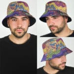 No Bad Trips Psychedelic Alien Abstract Art Dope Bucket Hat