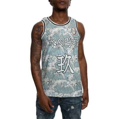 Water Breathing Ninth Form Kanji Basketball Jersey